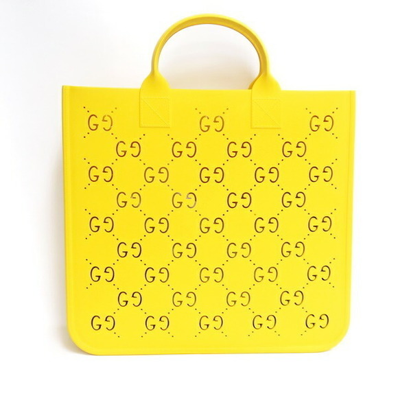 Gucci | Bags | Gucci Gg Pattern Rubber Tote Bag Yellow | Poshmark
